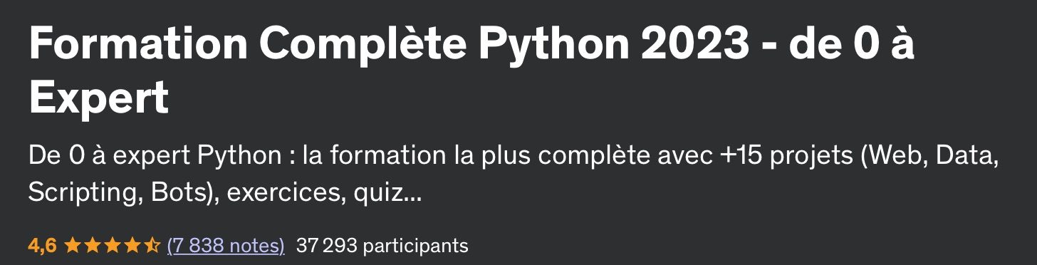 Top 3 des Meilleures Formations Python en 2025