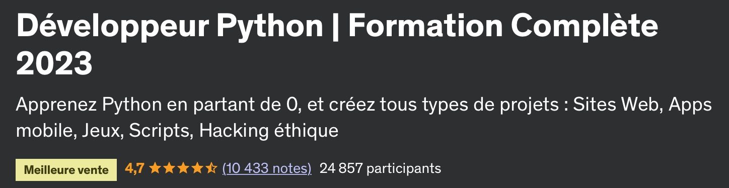 Top 3 des Meilleures Formations Python en 2025