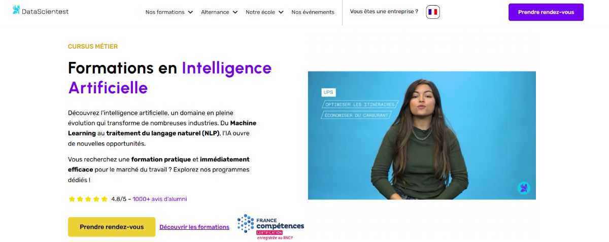 Top 10 Meilleures Formations en Intelligence Artificielle (IA)
